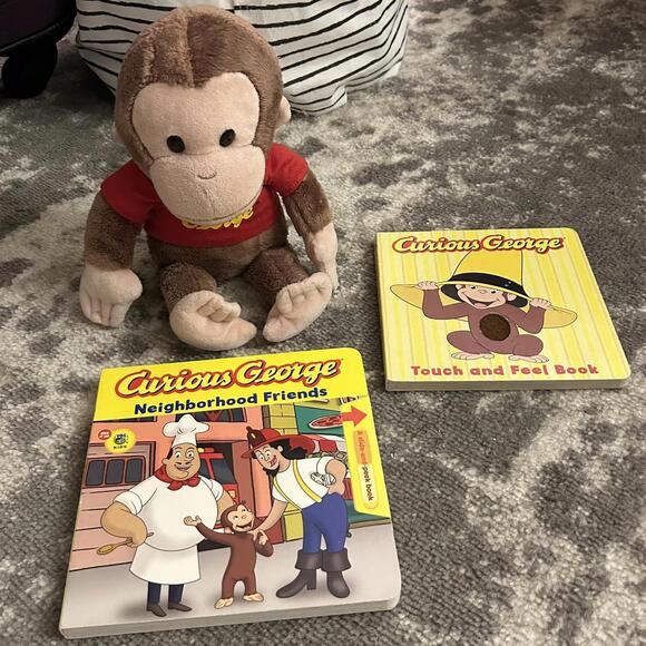 Toys | Plush Curious George And Two Board Books New | Poshmark